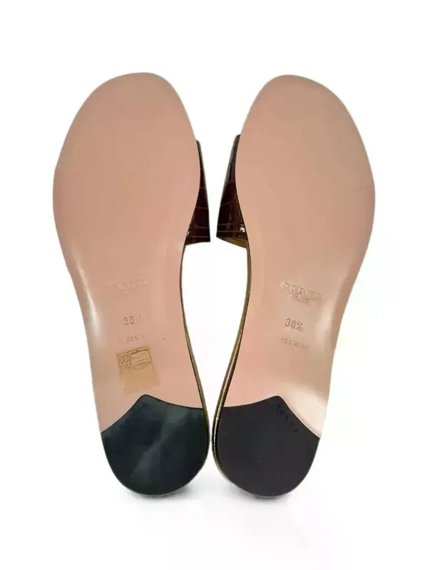 Prada Croc-embossed Leather Sandals