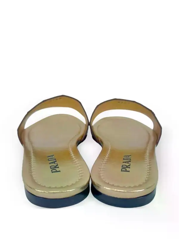 Prada Croc-embossed Leather Sandals
