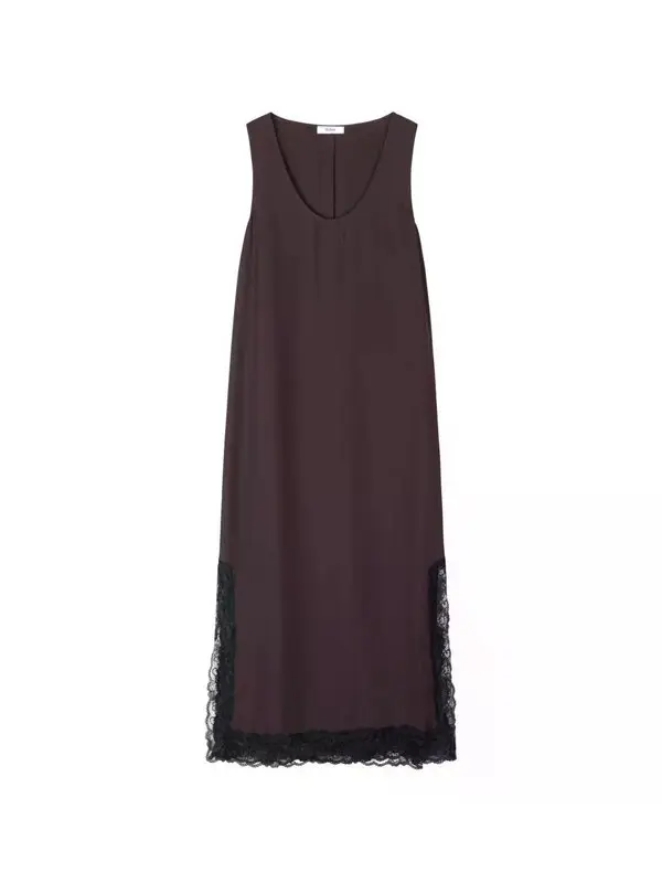 Stylein Lace-trim Sleeveless Maxi Dress - Brown