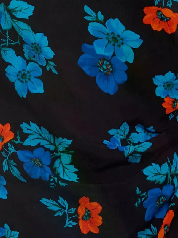 Maje Floral Print High Neck Mini Dress