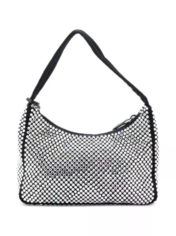 Prada Re-edition 2005 Shoulder Bag Crystal Embellished Satin - Black