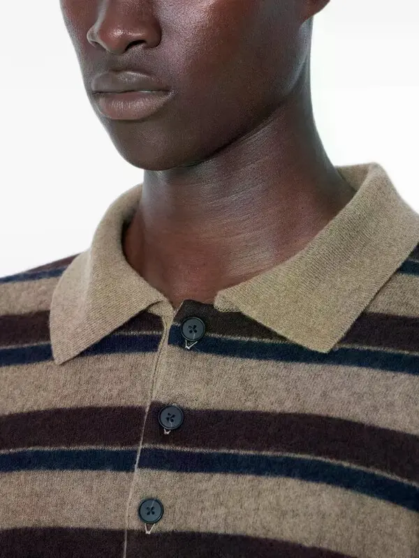 SSSTEIN Striped-knit Polo Sweater