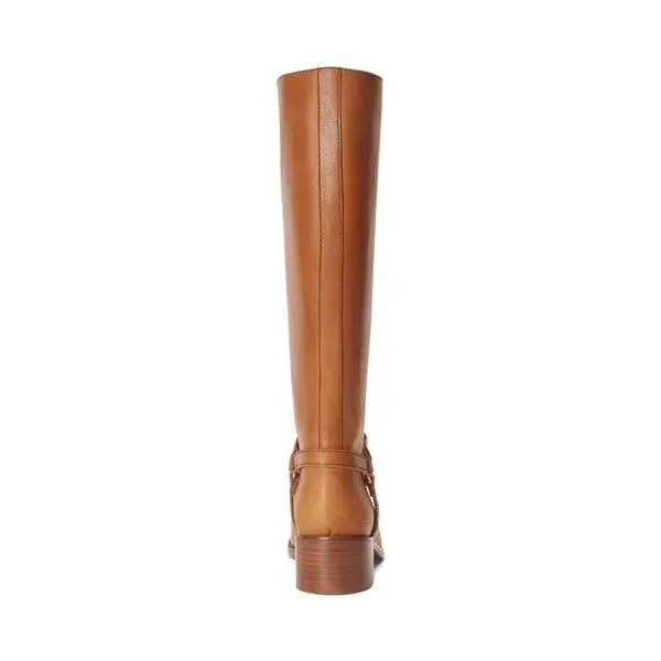 Ralph Lauren Harness Burnished Leather Riding Boot - Cuoio