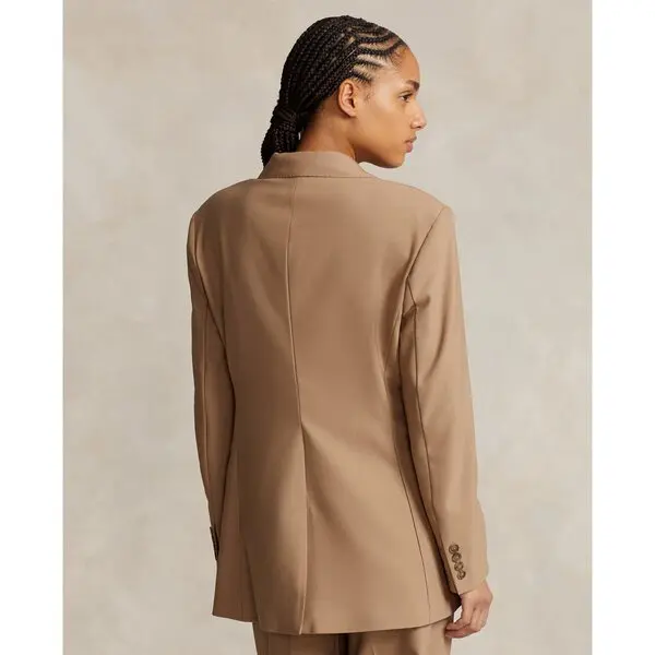 Ralph Lauren Single-breasted Stretch Wool Blazer - Camel