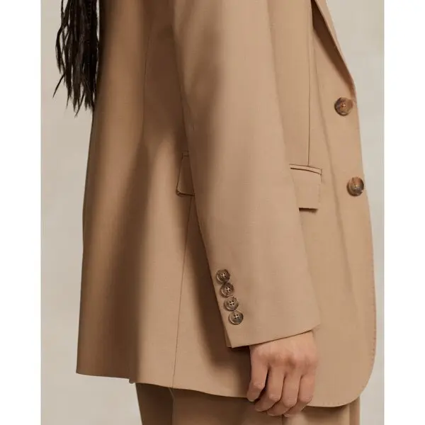 Ralph Lauren Single-breasted Stretch Wool Blazer - Camel