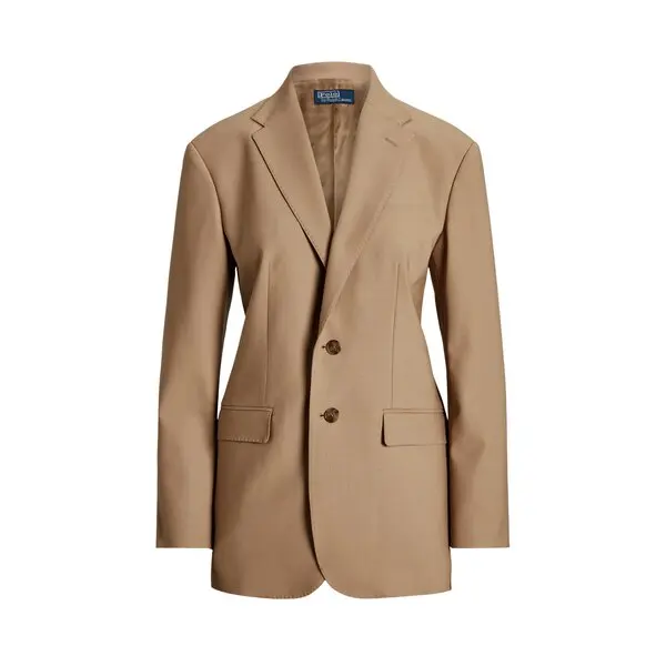 Ralph Lauren Single-breasted Stretch Wool Blazer - Camel