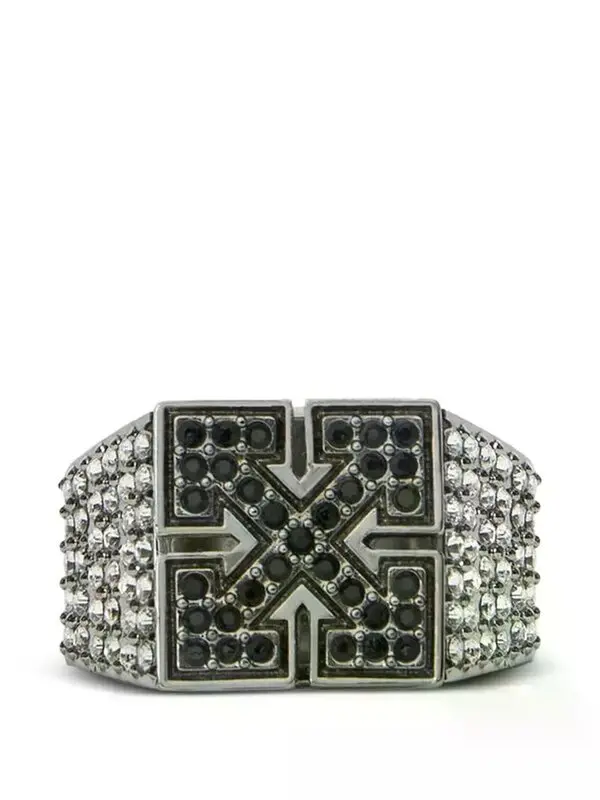Off-White Embellished Arrow Ring