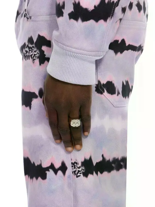 Off-White Embellished Arrow Ring