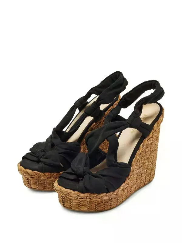 Prada Raffia Wedge Sandals