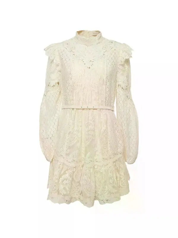 Zimmermann Long-sleeve Mini Dress - Neutrals