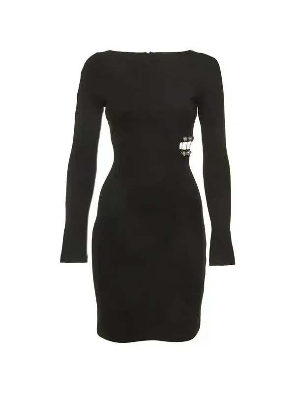 VERSUS Cut-out Stretch-knit Mini Dress - Black