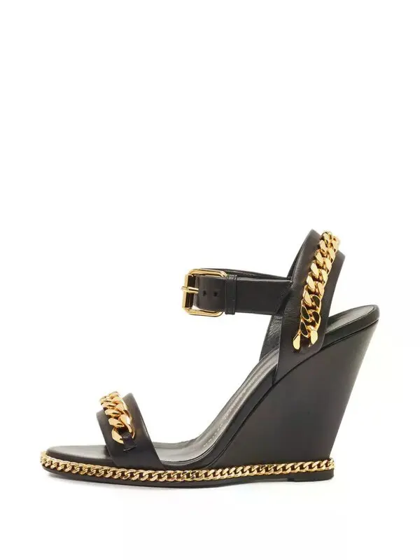 GIUSEPPE ZANOTTI Chain-link Wedge Sandals - Black