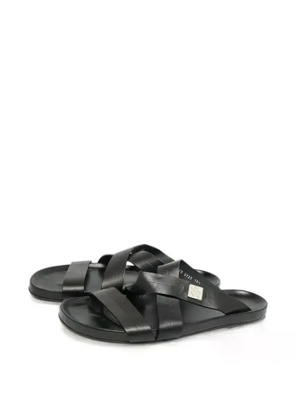 LOUIS VUITTON Criss-cross Strap Slide Sandals - Black