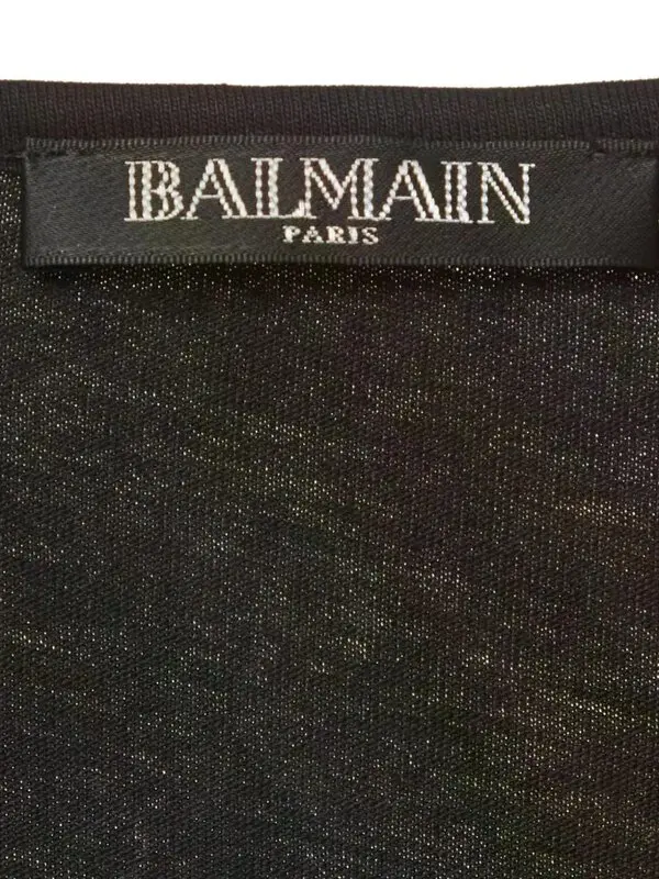 Balmain Logo Print Button Detail Tank Top