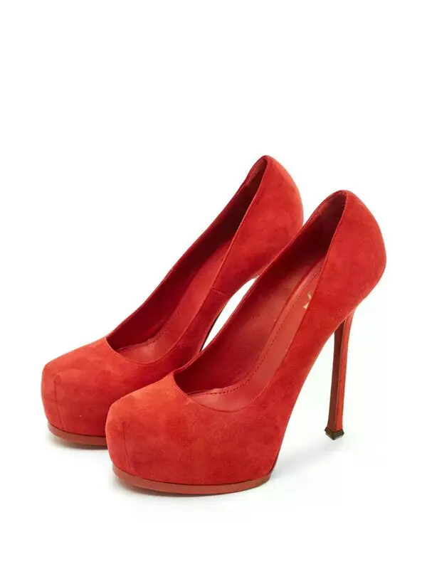 Saint Laurent Suede Platform Pumps