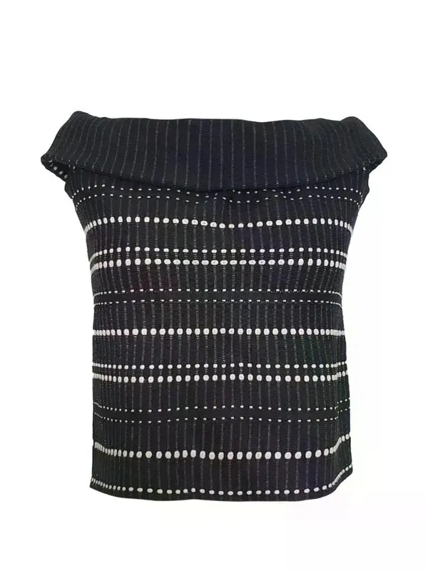 Alexander McQueen Bouclé-knit Off-shoulder Crop Top