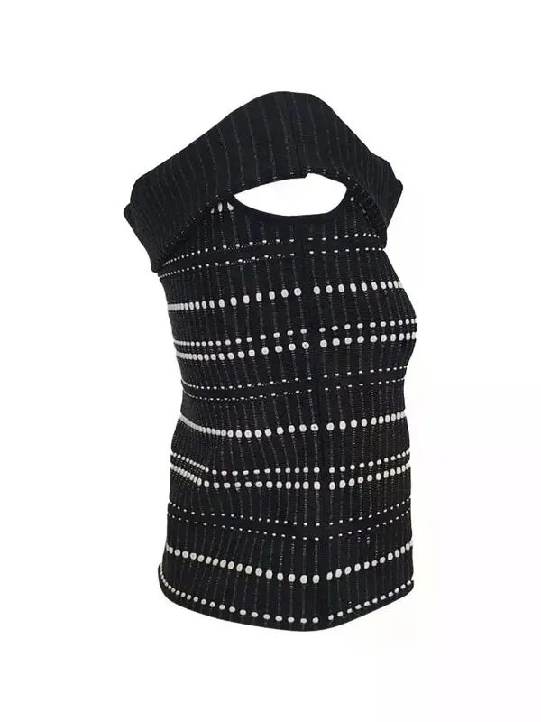 Alexander McQueen Bouclé-knit Off-shoulder Crop Top