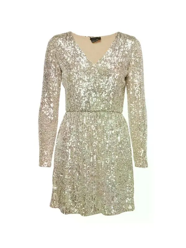 Ermanno Scervino Sequin-embellished V-neck Mini Dress