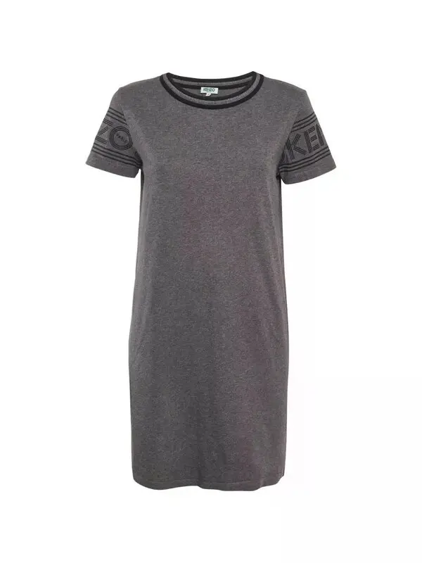 Kenzo Logo Print Jersey T-shirt Midi Dress - Grey