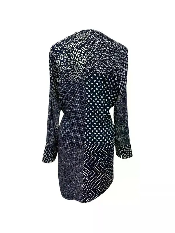 Diane Von Furstenberg Patchwork Print Silk Dress - Blue