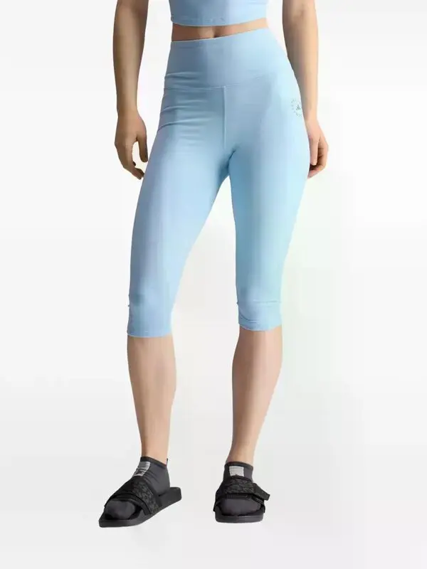 Adidas By Stella McCartney Logo-print Cropped Leggings - Blue