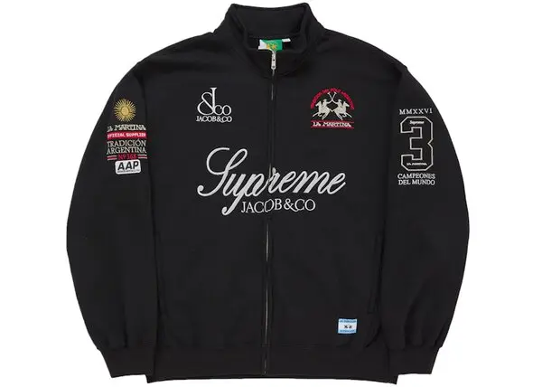 Supreme La Martina X Zip Up Sweatshirt - Black