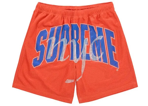 Supreme Rhinestone Mesh Short - Orange