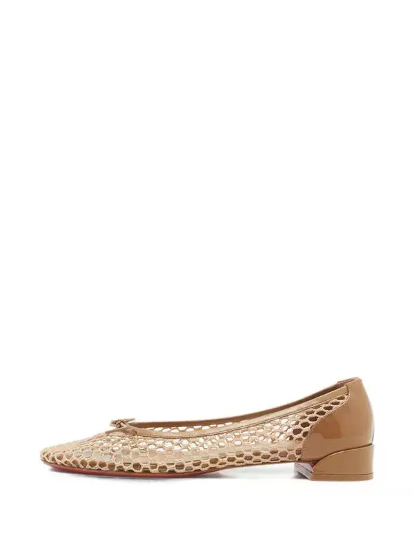 CHRISTIAN LOUBOUTIN Sweetie Mesh Ballet Flats - Brown