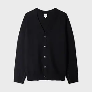 Paul Smith Textured Merino Wool Cardigan - Black