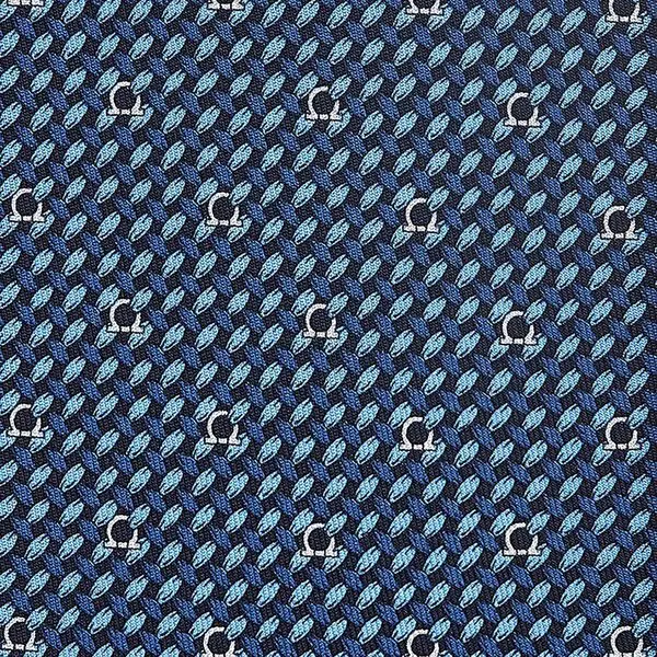 FERRAGAMO Gancini Print Silk Neck Tie - Multicolor