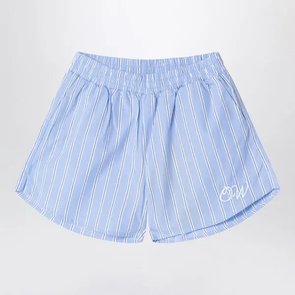 OFF-WHITE™ Striped Cotton Shorts - Blue