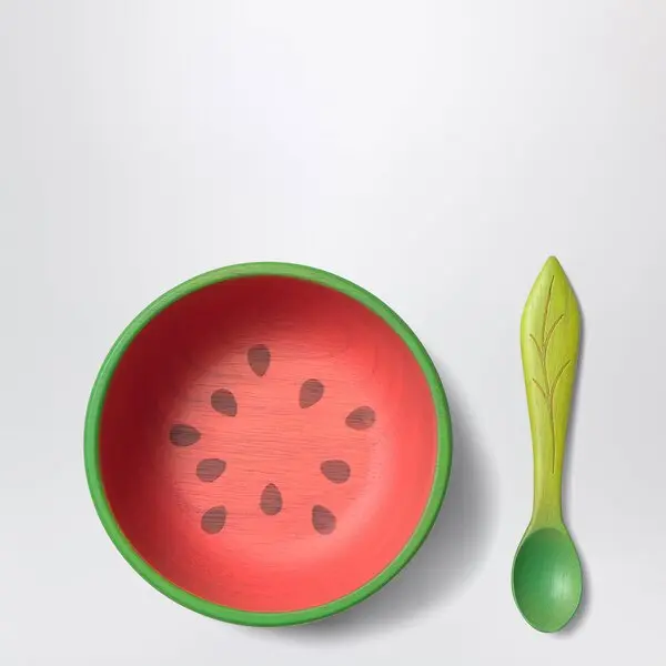 OLI & CAROL Watermelon-shaped Plate And Spoon Set - Red