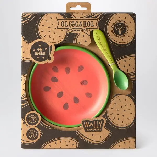 OLI & CAROL Watermelon-shaped Plate And Spoon Set