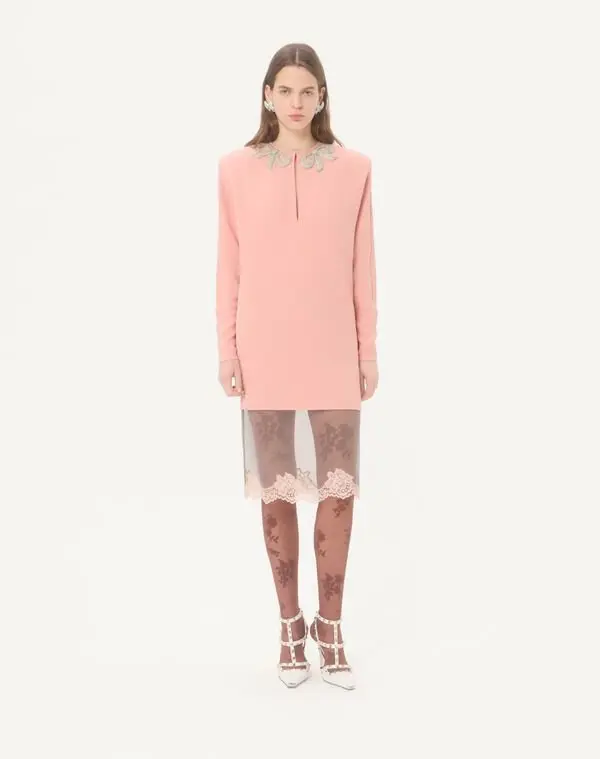 Valentino Garavani Embroidered Cady Couture Short Dress