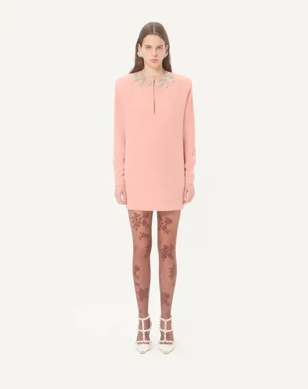 Valentino Garavani Embroidered Cady Couture Short Dress