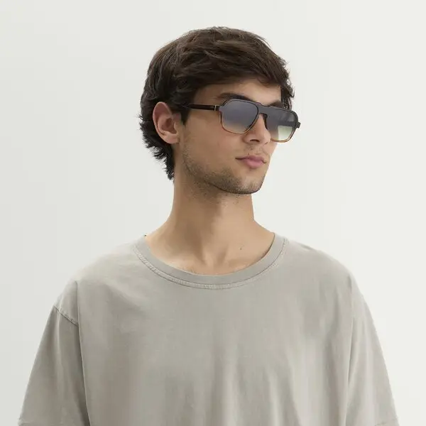 OSCAR DEEN Fraser Aviator Sunglasses - Mocha/green Fade
