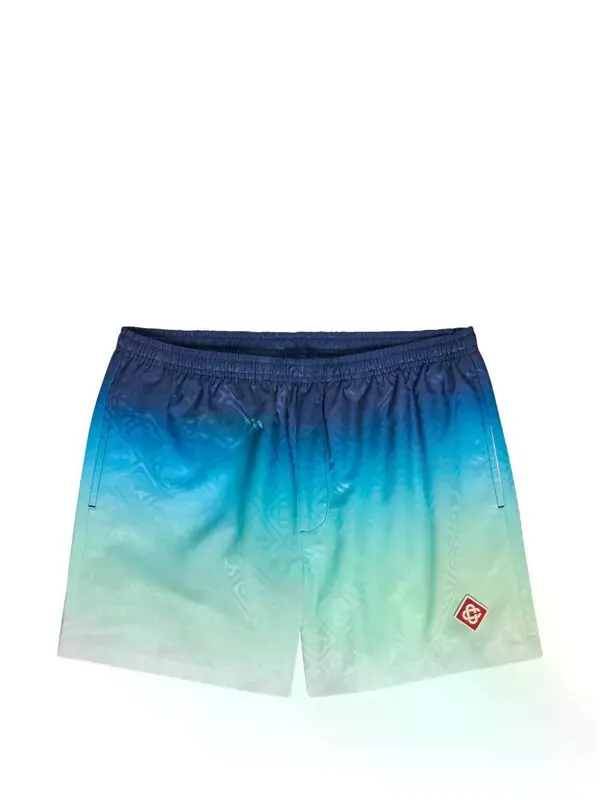 Casablanca Monogram Print Ombré Swim Shorts