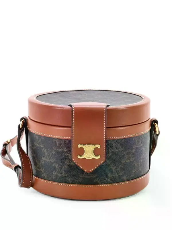 Celine Tambour Bag Triomphe Coated Canvas Medium Crossbody Bag