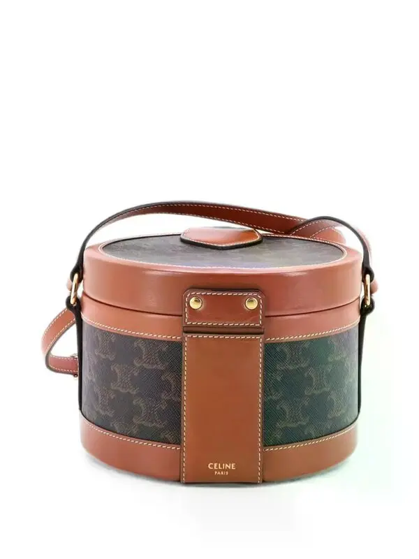 Celine Tambour Bag Triomphe Coated Canvas Medium Crossbody Bag