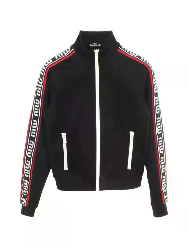 Miu Miu 2000s Logo-tape Track Jacket - Black