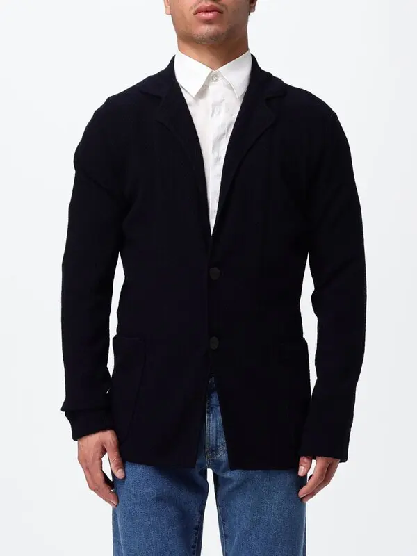 Giorgio Armani Single-breasted Virgin Wool Blazer With Patch Pockets - Blue