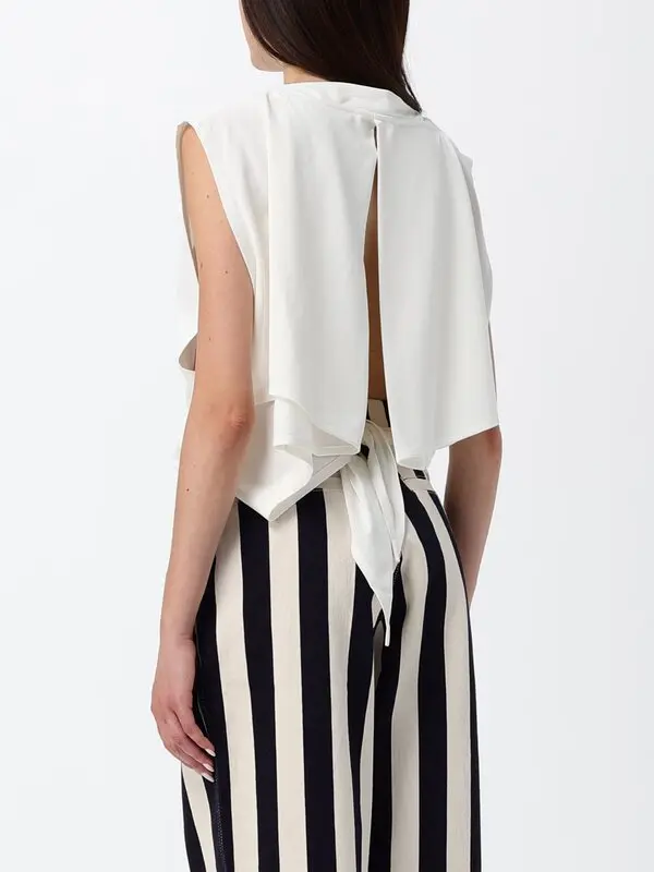 Jacquemus Sleeveless Top With Tie-hem - White