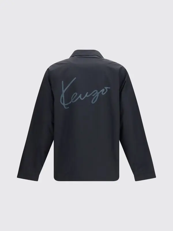 Kenzo Waterproof Technical Fabric Shirt Jacket With Logo