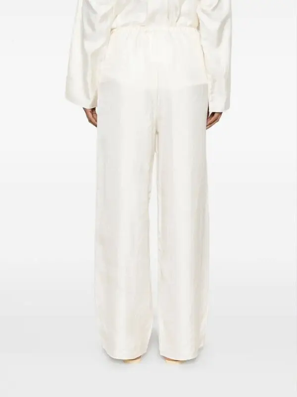 TOTEME Wide Leg Printed Pants - White