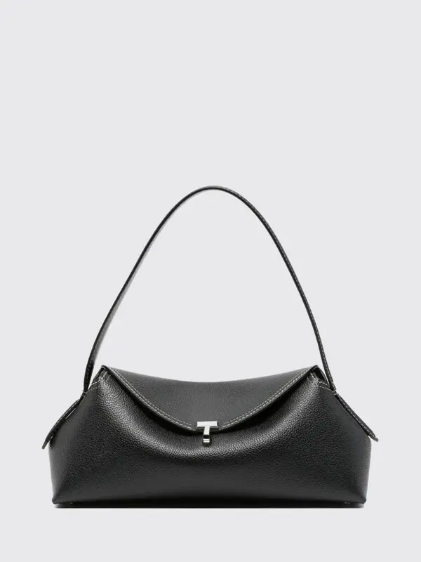 TOTEME T-lock Flared Leather Shoulder Bag - Black