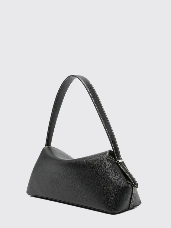 TOTEME T-lock Flared Leather Shoulder Bag - Black