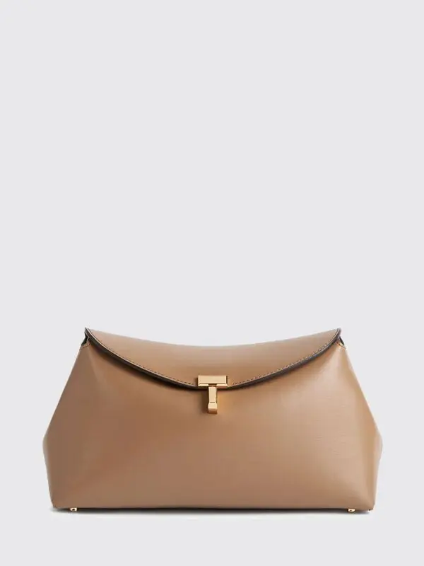 TOTEME T-lock Leather Crossbody Bag - Camel
