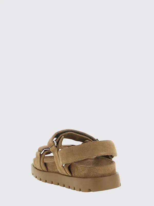 Tory Burch Suede Platform Sandals With Double T Logo - Grey
