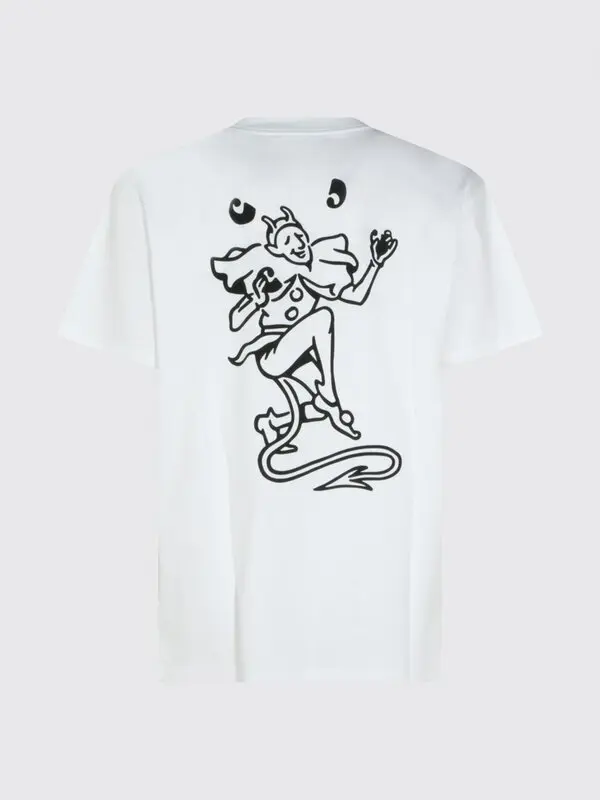 Carhartt Work In Progress Graphic Print Cotton T-shirt With Contrasting Logo - White