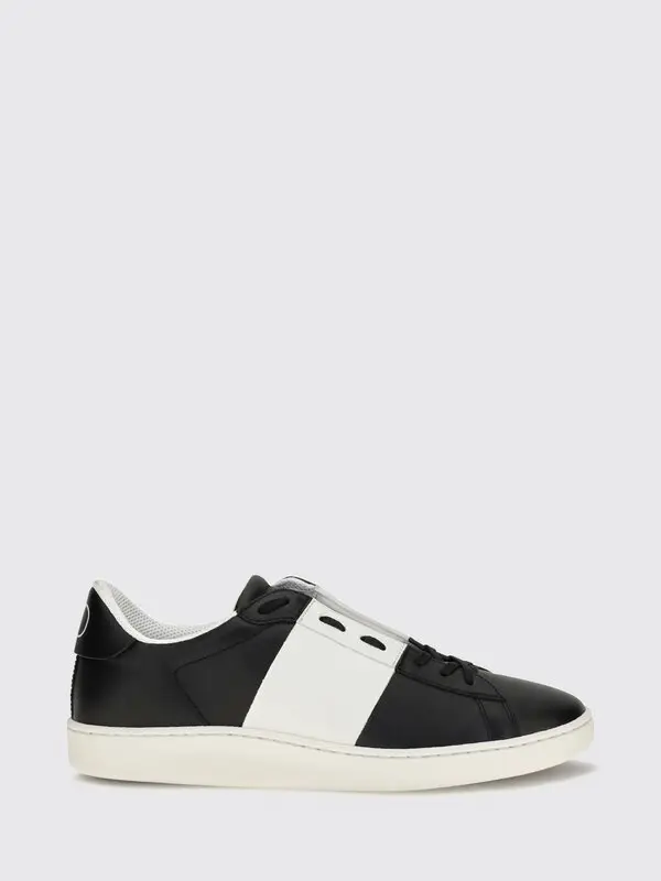 Valentino Garavani Open Calf Leather Sneakers With Vlogo Signature - Black